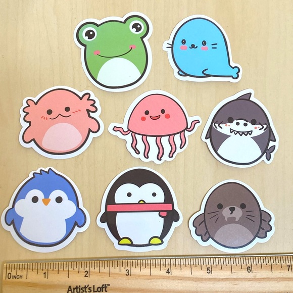 Design | 8 Squishy Stickers Watery Creatures Waterproof | Poshmark